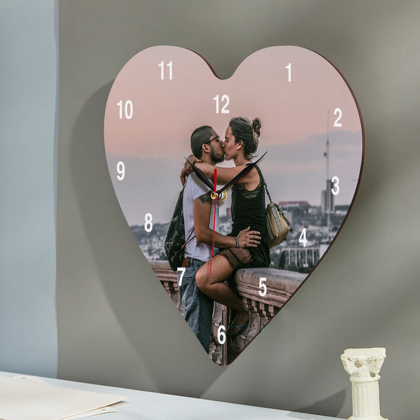 Personalized Clock Gift For Him, Her, Boyfriend - Custom Photo Heart ...